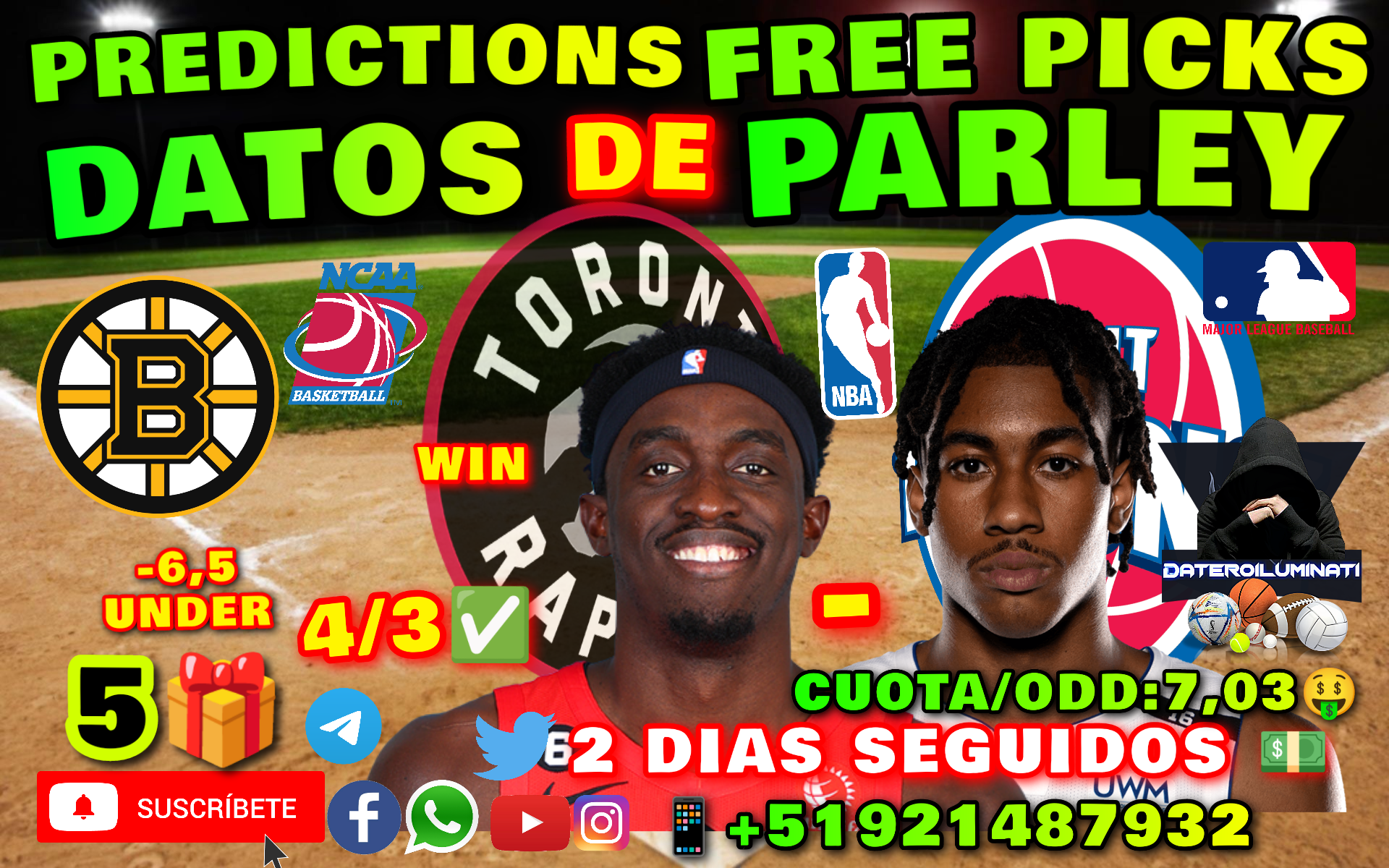 COBRAMOS CUOTA 7,60 PRONÓSTICOS Y PREDICCIONES PARLEY NHL NBA PICKS TODAY champions League picks ...
