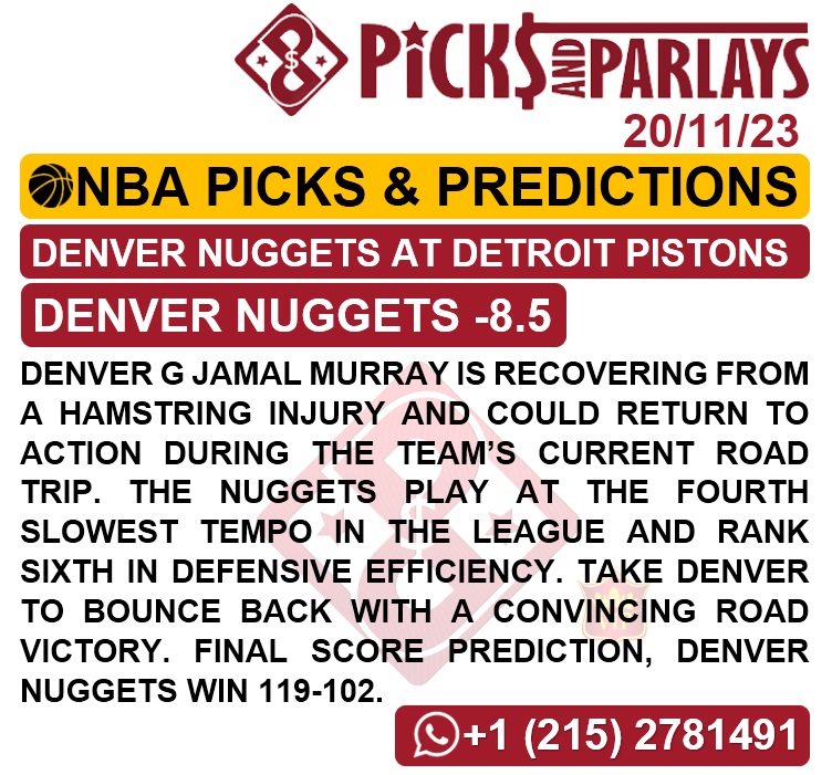 Picks and parlays VIP – 20/11/23 – NBA Picks & Predictions – cuantoAcuanto